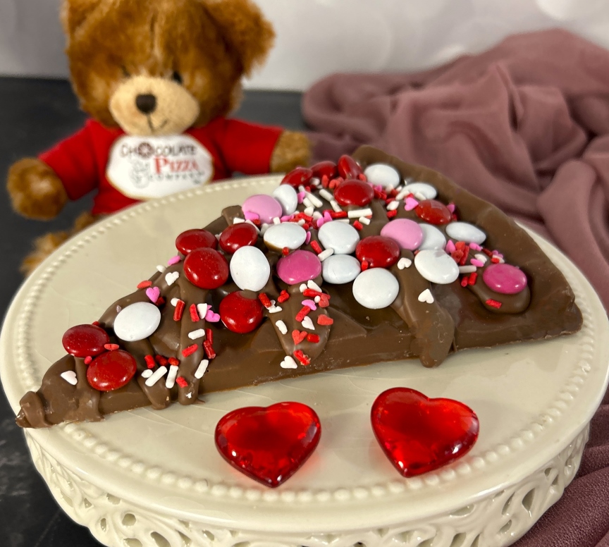Crazy for You Valentine's Day Chocolate Pizza Slice
