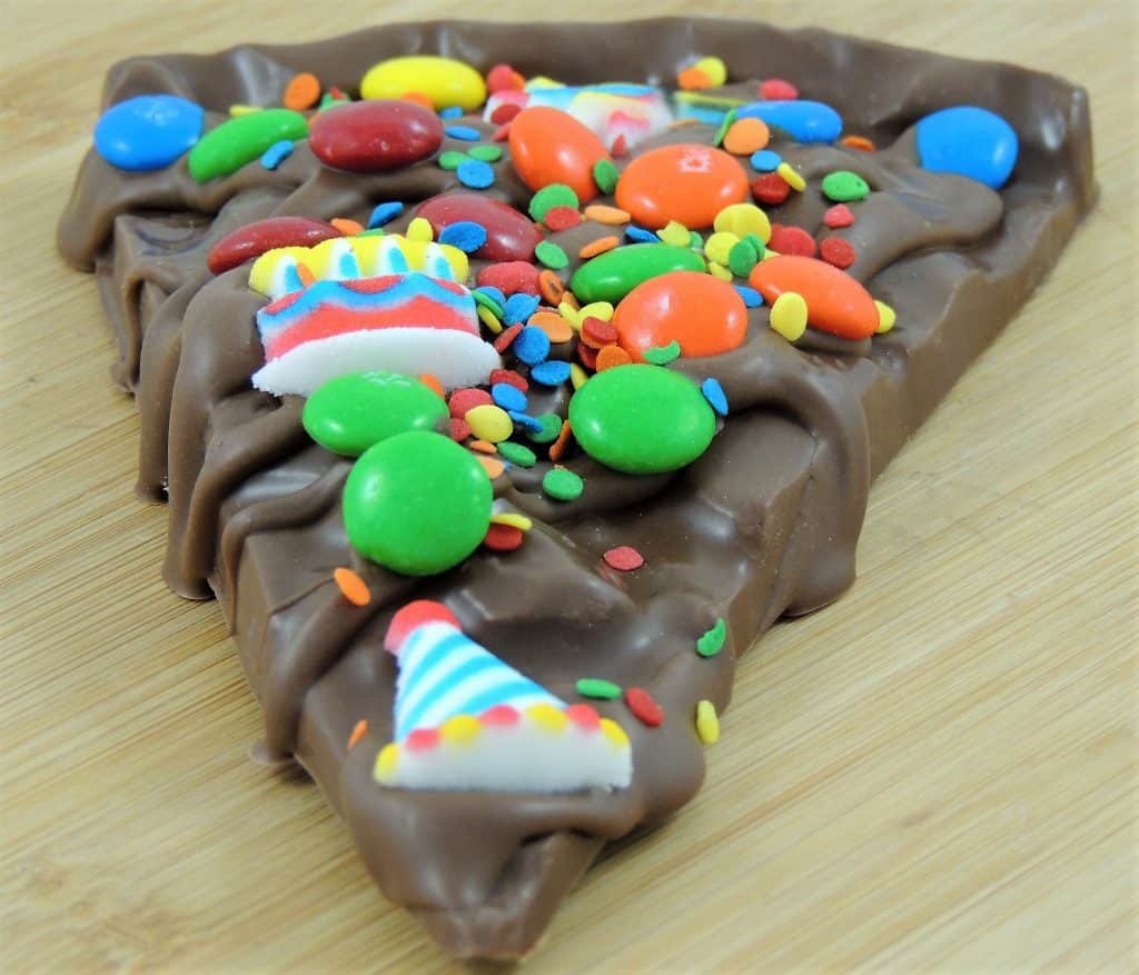 Happy Birthday Chocolate Pizza Slice - Colorful Chocolate