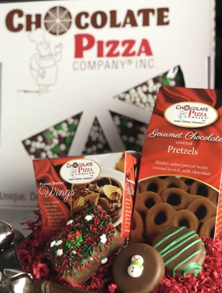 Happy Holidays Gift Basket | Snowflake Chocolate Pizza & gourmet treats