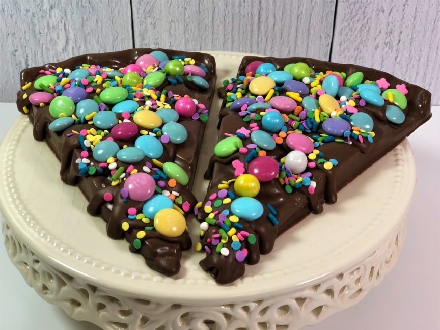 Celebrate Spring Slice | milk or dark chocolate, pastel chocolate candy