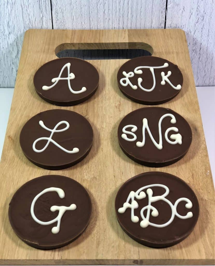 Personalized Monogram Mini Chocolate Pizza Desserts, 1 oz., 10 ct.
