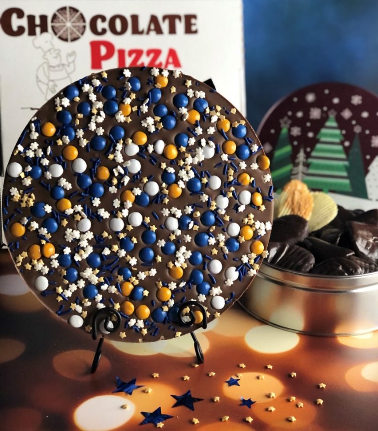 Starry Night Chocolate Pizza and Peanut Butter Potato Chips - Tin