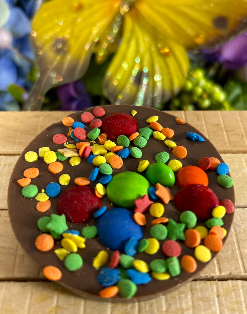 Mini Chocolate Pizzas - Colorful Candy Treats